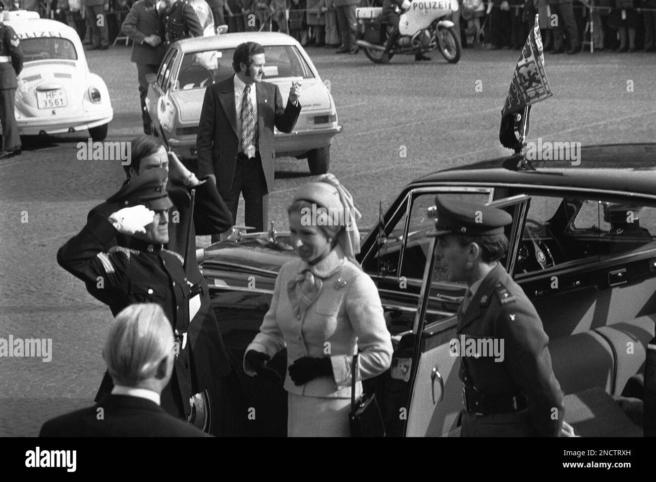 Britain's Princess Anne exits a car at Herford, Germany on March 25 ...