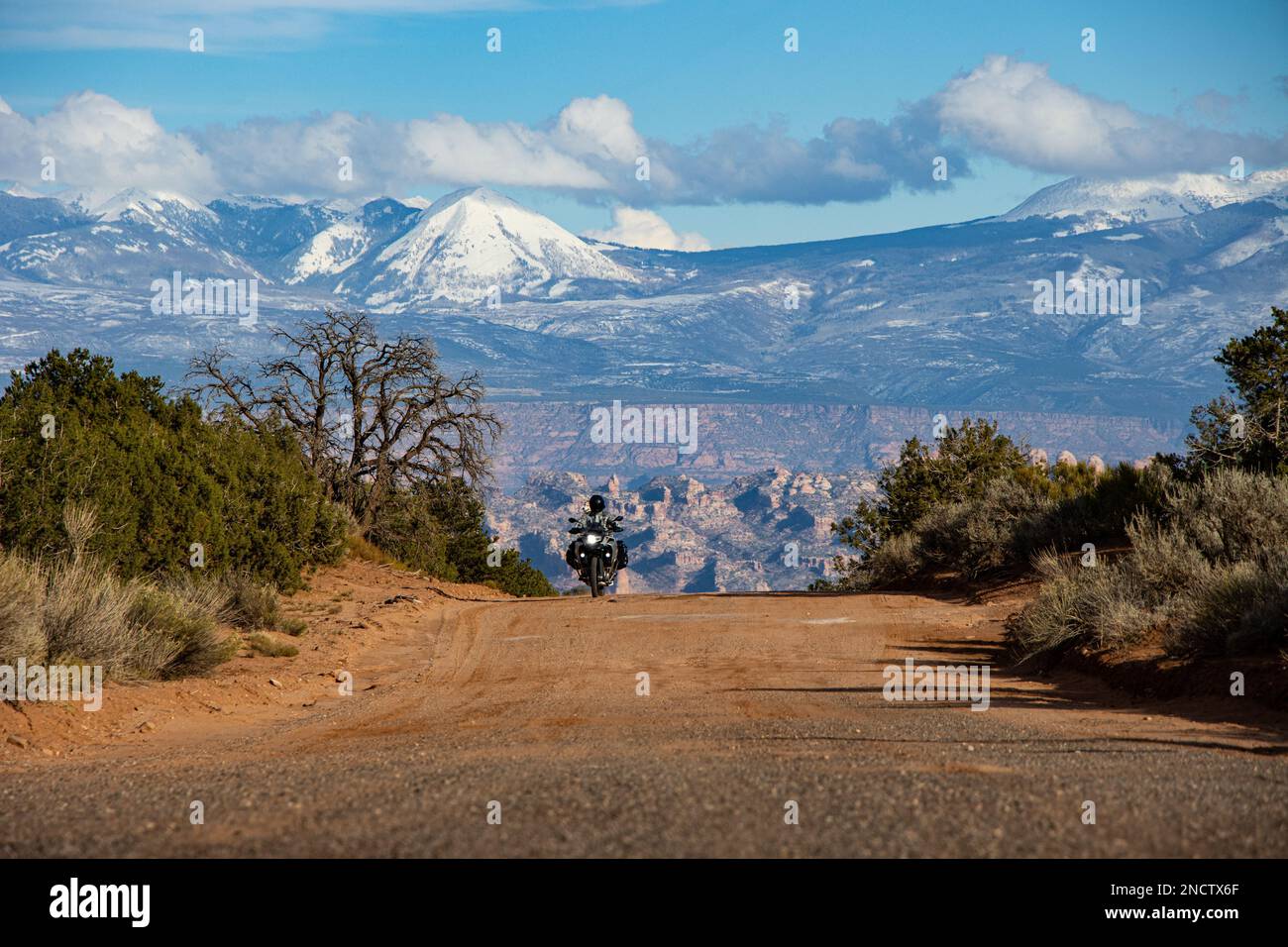 Motorcycle exploring through the backroads of Moab Utah Stock Photo - Alamy