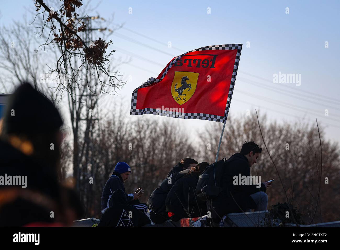 "Tifosi" Fan of Scuderia Ferrari during the filmindg day with the new ...