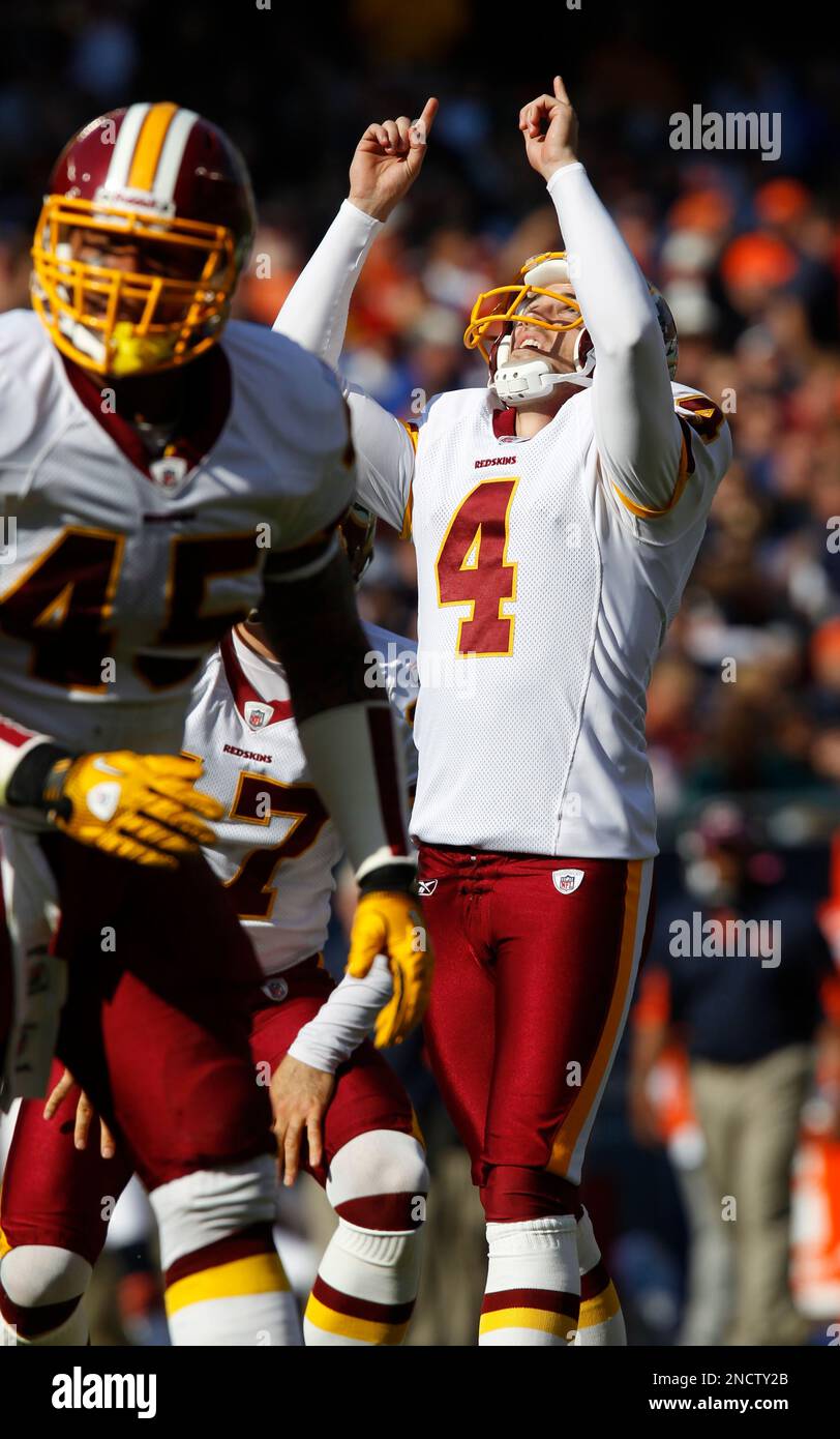 Washington Redskins place kicker Graham Gano (4) kicks a field goal in ...