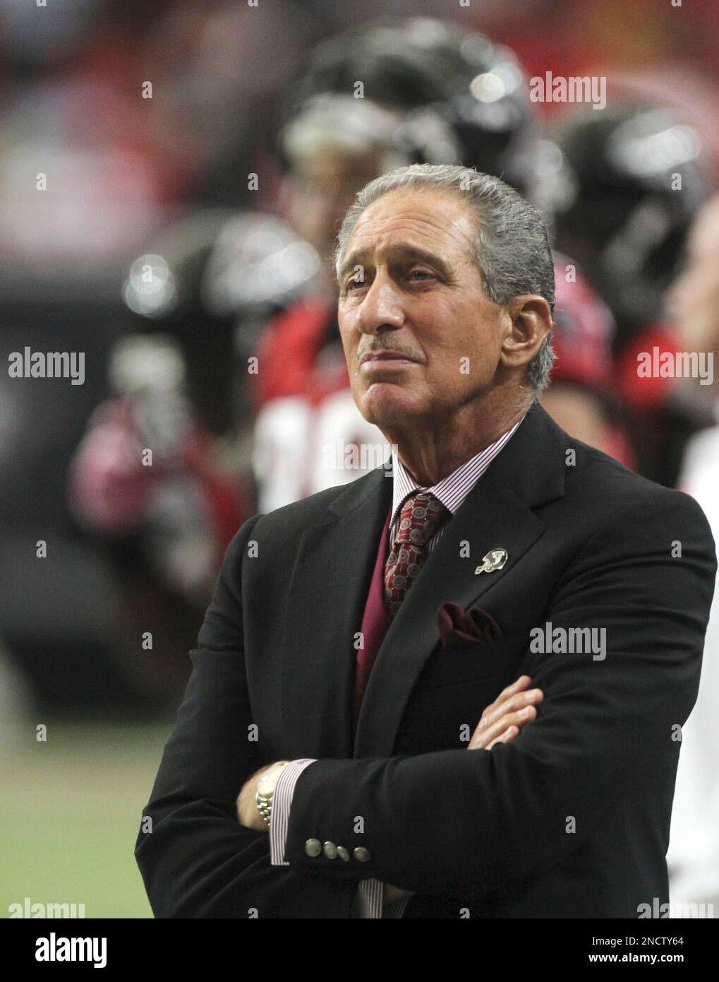Atlanta Falcons owner Arthur Blank watches from the sideline during of ...
