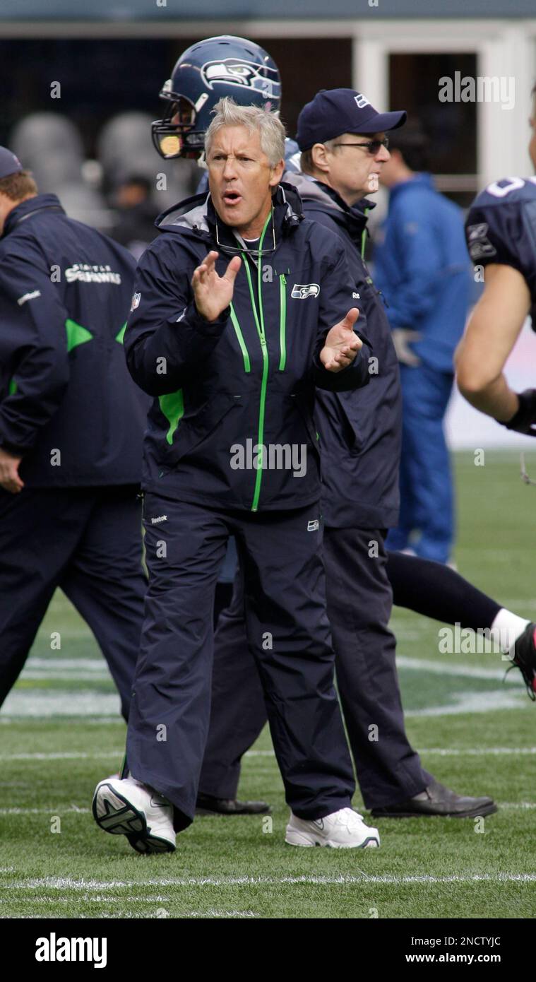 Seattle Seahawks head coach Pete Carroll, middle, with Seahawk's owner ...