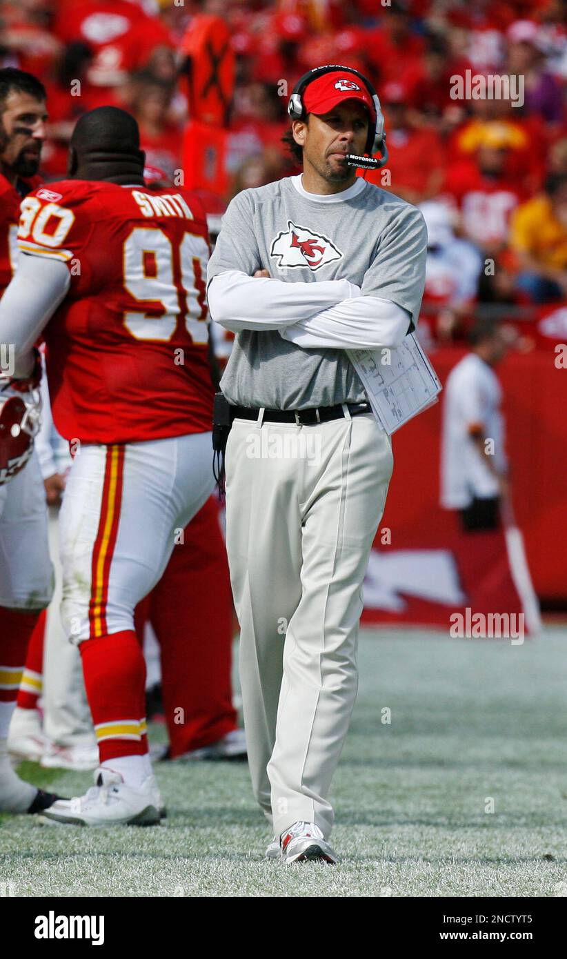 Kansas City Chiefs coach Todd Haley during the first half of an NFL ...