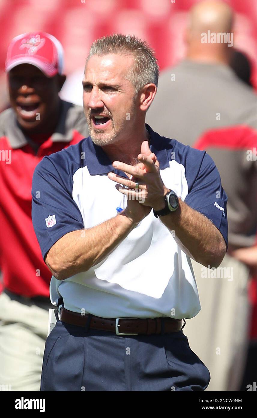St. Louis Rams head coach Steve Spagnuolo oversees warm up prior to the ...