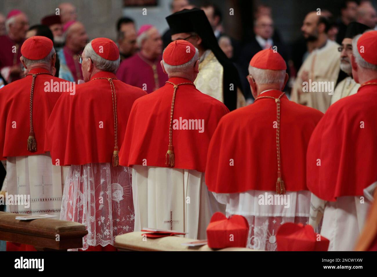 Cardinals attend a Mass celebrated by Pope Benedict XVI on the occasion ...