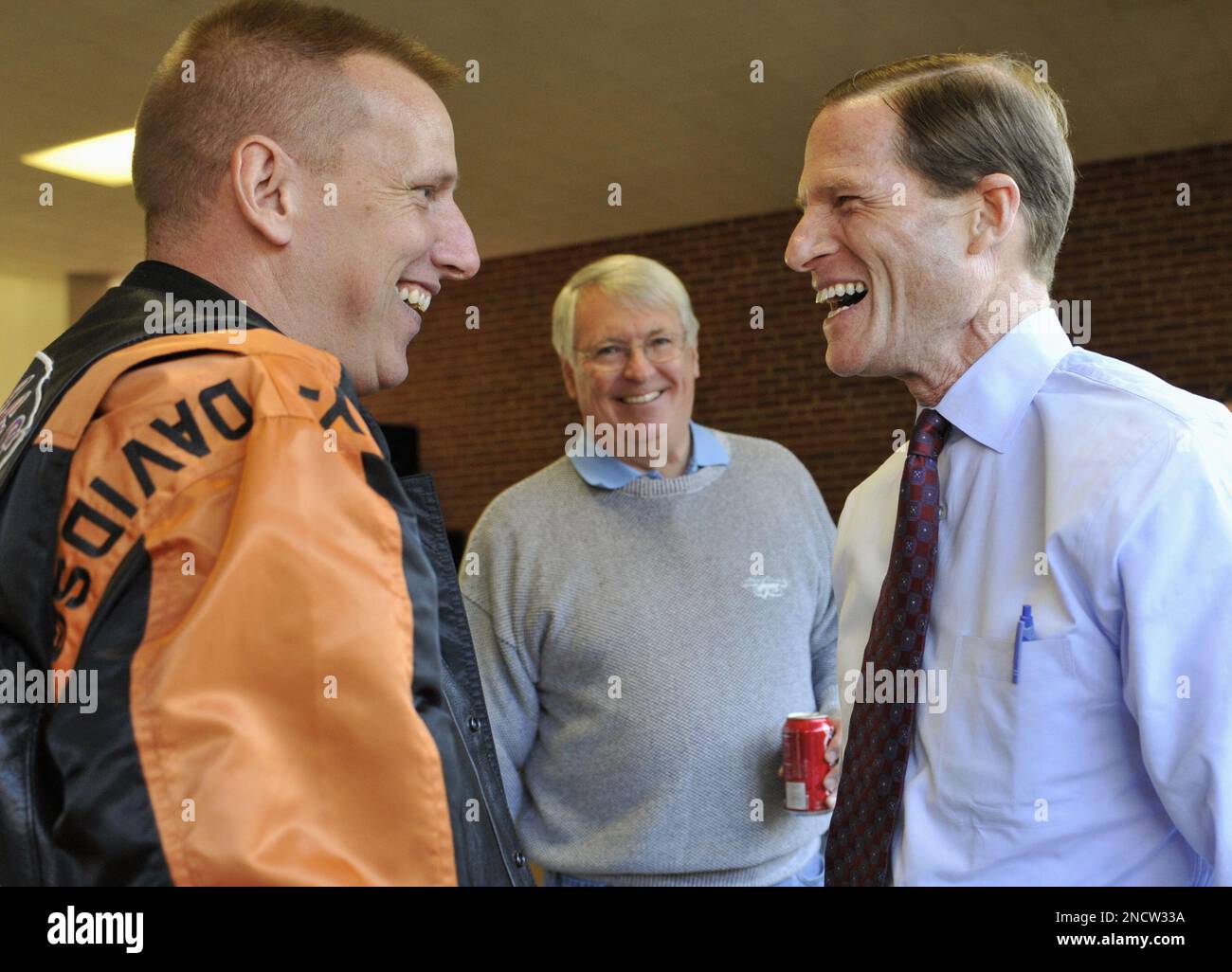 Democratic candidate for U.S. Senate Richard Blumenthal, right, talks ...