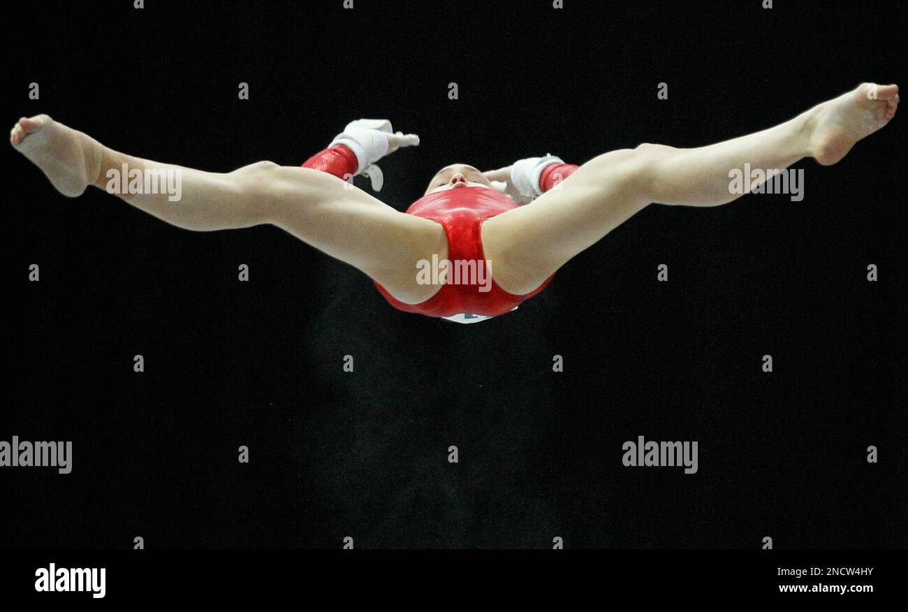 Bronze medallist Rebecca Bross of the U.S. performs during the women's ...