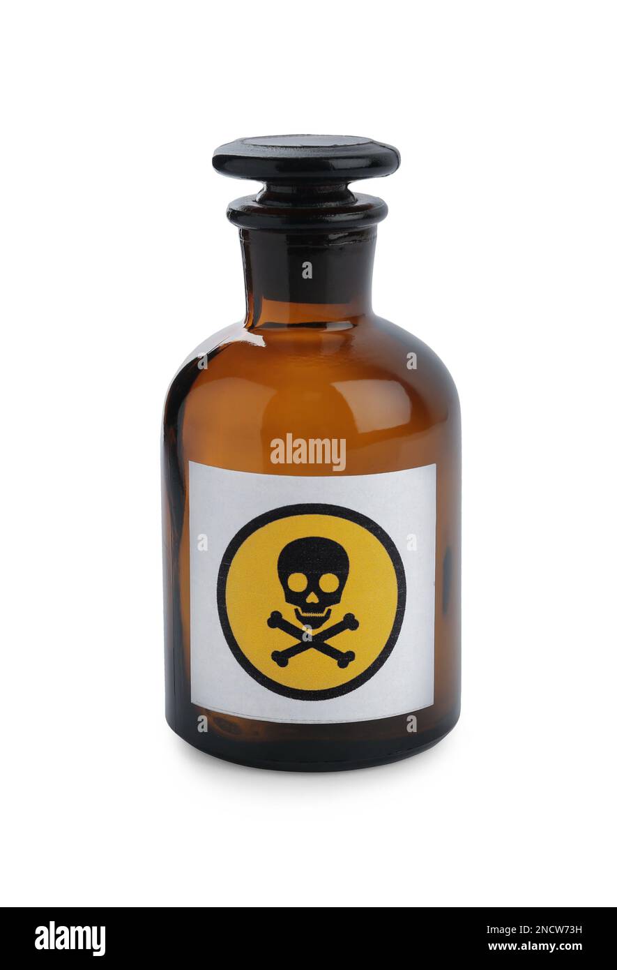 Empty bottle for poison isolated on white Stock Photo - Alamy
