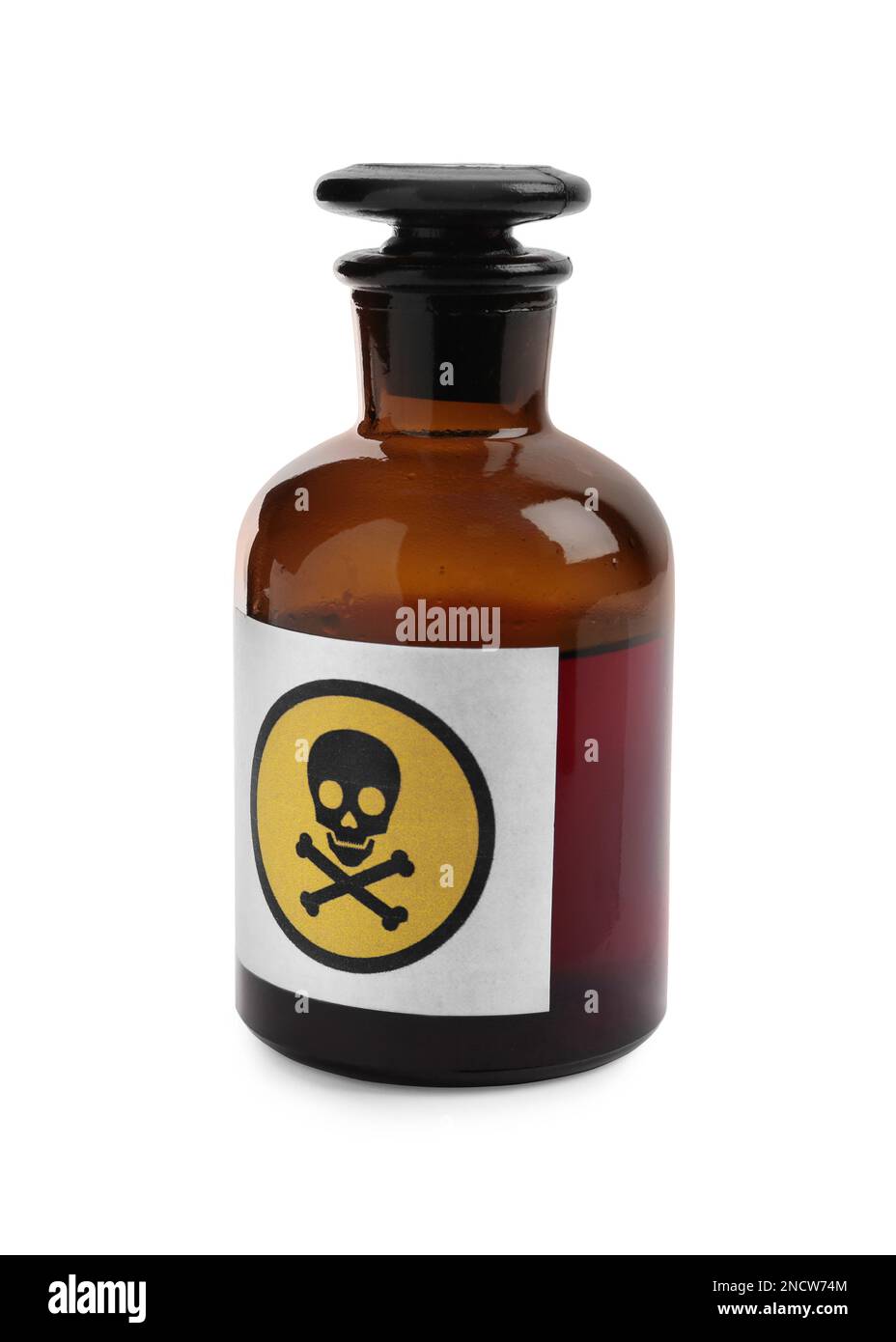 Apothecary bottle with poison isolated on white Stock Photo - Alamy