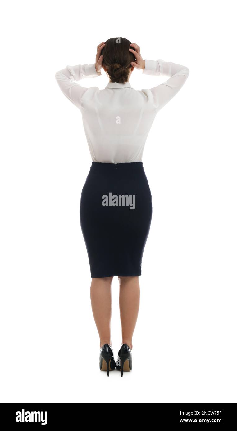 Back view of woman pensive Cut Out Stock Images & Pictures - Alamy