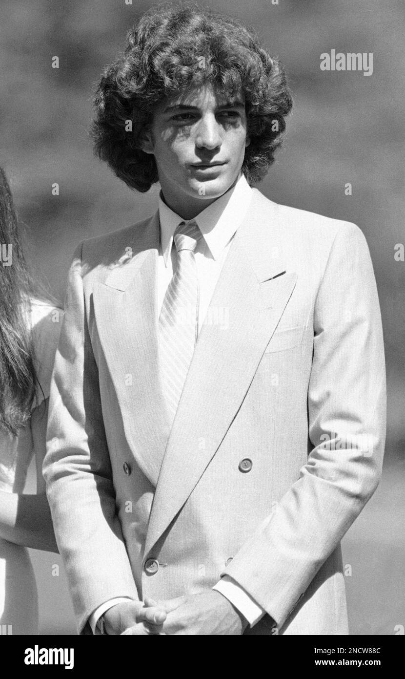 John Kennedy Jr. waits in registration line at Brown University in ...