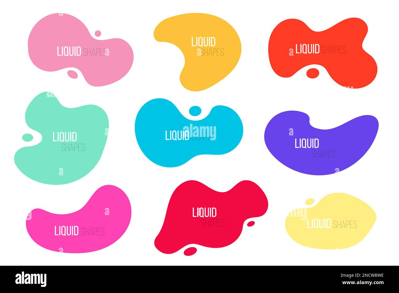 Liquid shapes element graphic collection. Abstract simple fluid banners ...