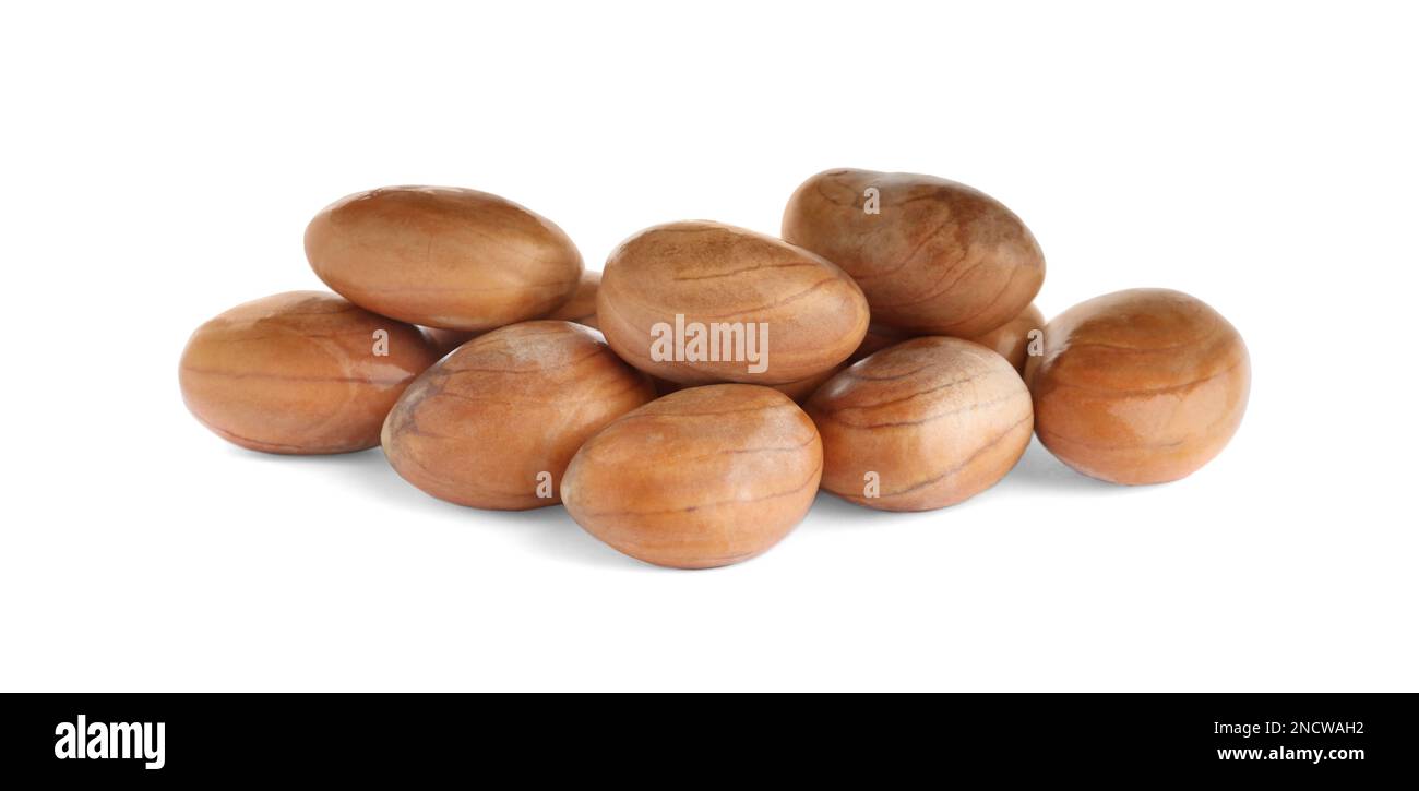 Fresh raw jackfruit seeds on white background Stock Photo - Alamy