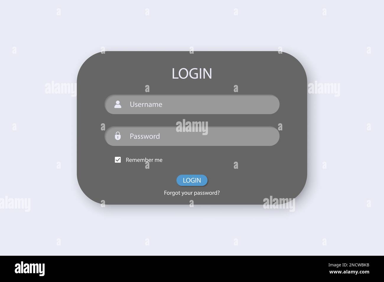 Login window box interface template. Vector illustration Stock Vector ...