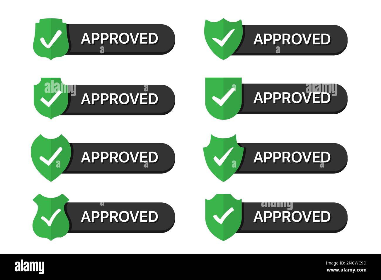 Set of approved badges shield icons in a flat design Stock Vector Image ...