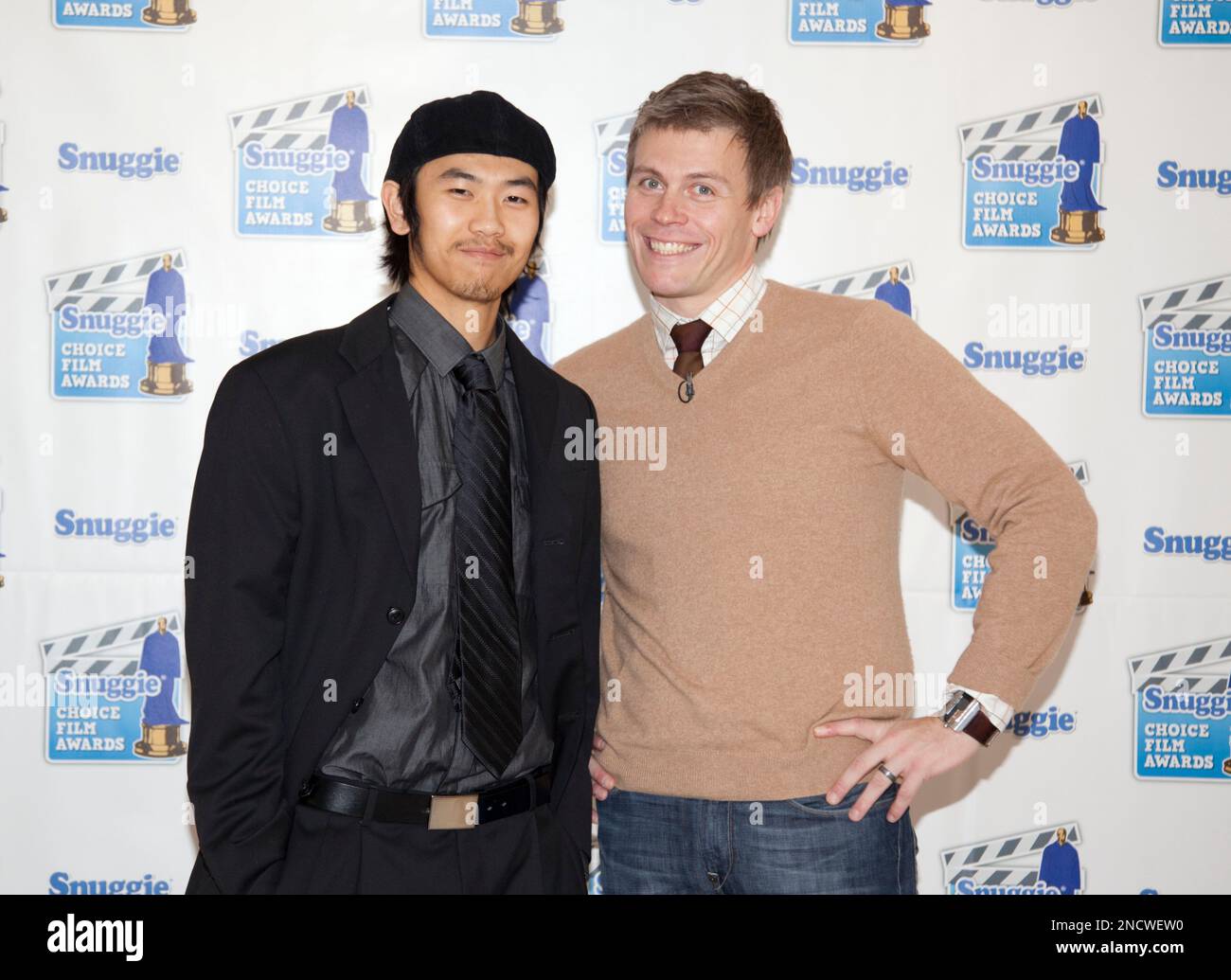 Snuggie® Choice Award Nominee, Young Kim, shakes hands with Comedian ...