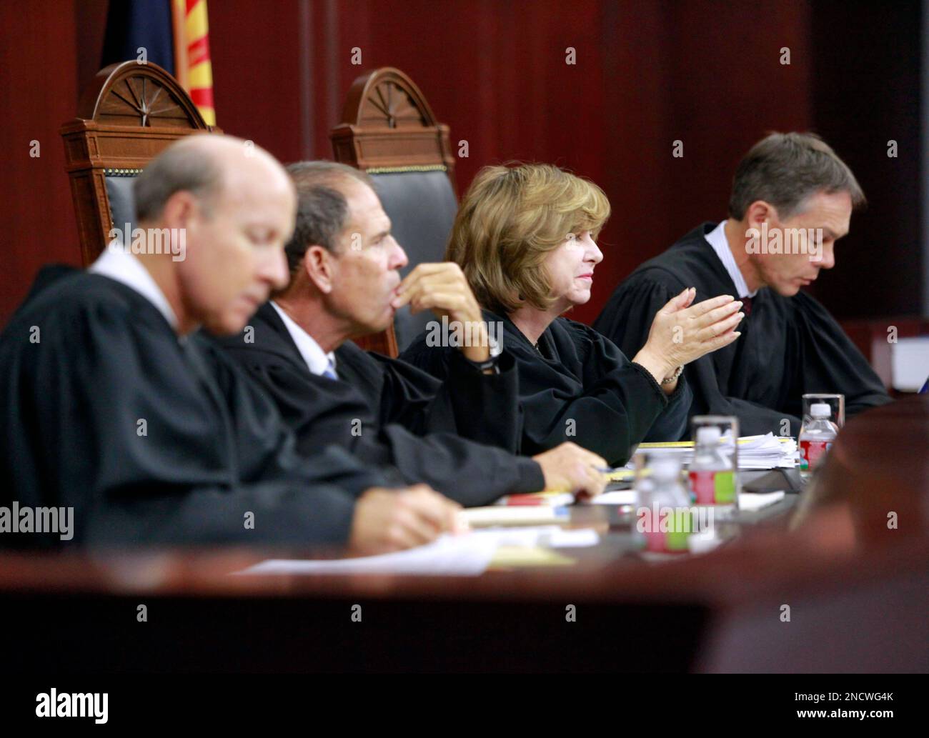 The Arizona Supreme Court, from left, Justice A. John Pelander ...