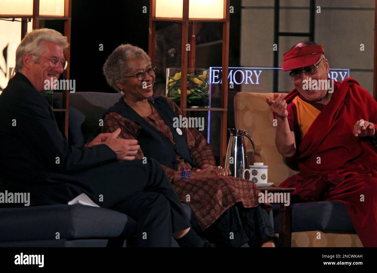 From left, actor Richard Gere, author Alice Walker, and The Dalai Lama ...