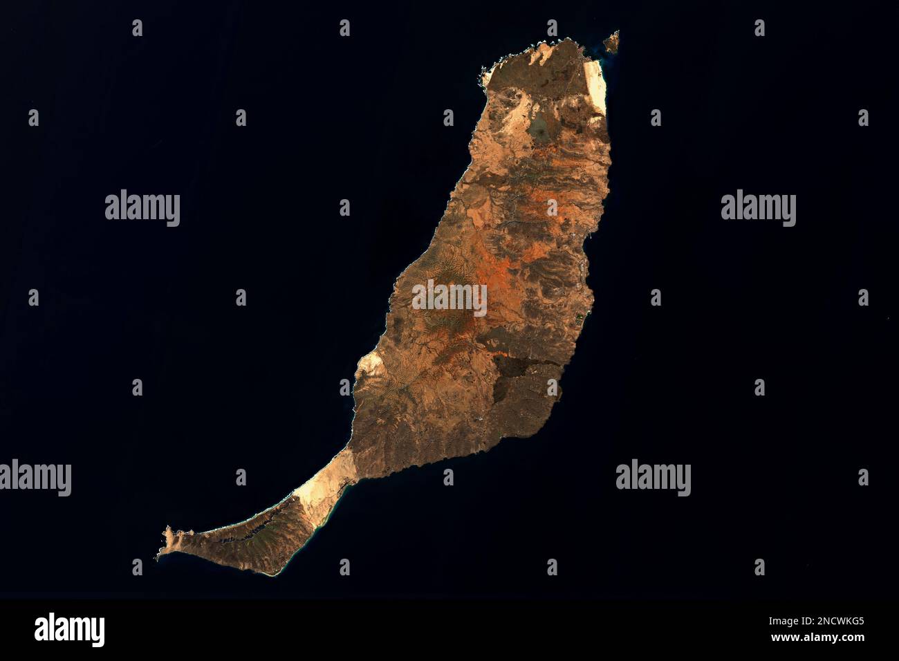 High resolution satellite image of Fuerteventura, Canary Islands, Spain ...