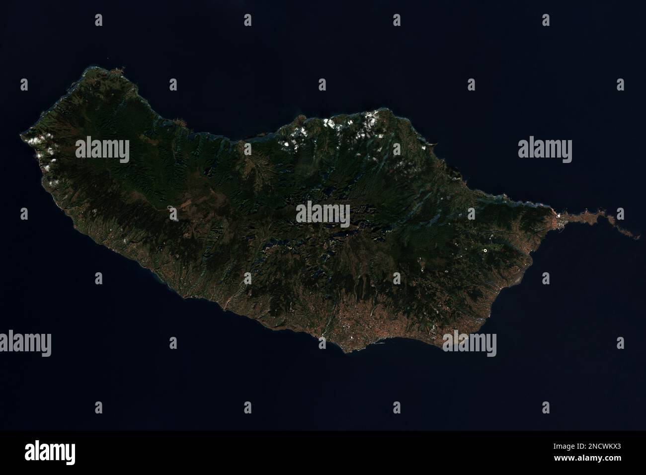 High resolution satellite image of Madeira, Portugal- contains modified ...
