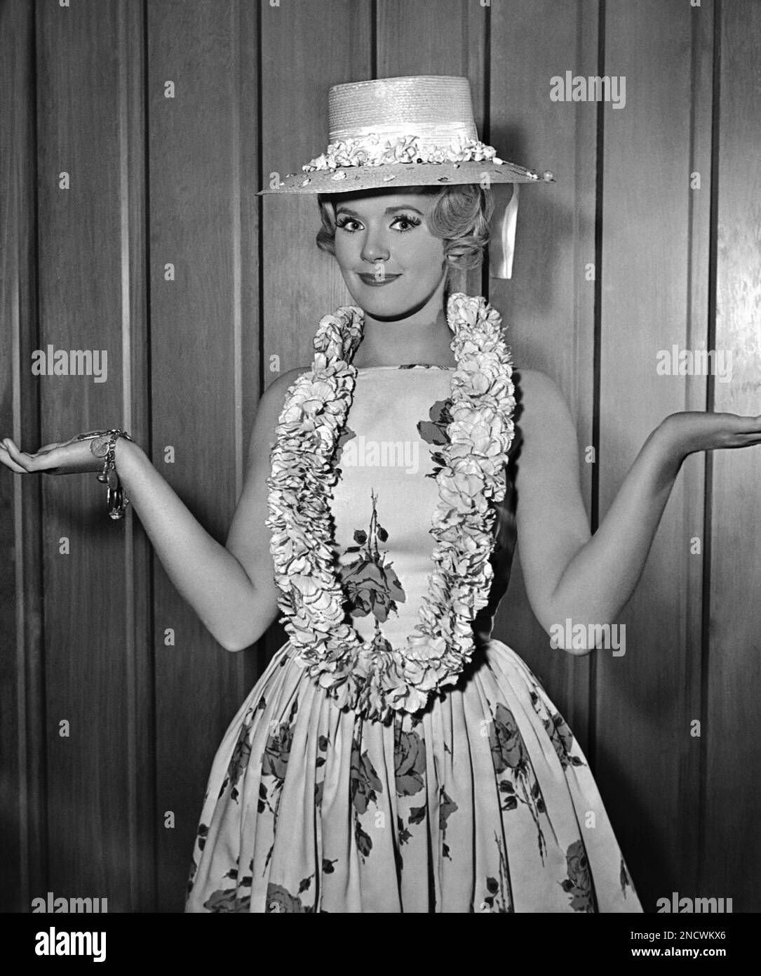 Connie Stevens, a star of Warner Bros. "Parrish," models an elaborate ...