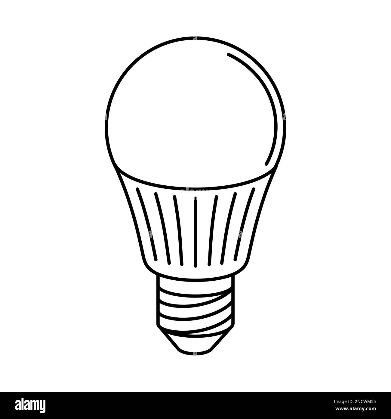 Illustration of light bulb. Electrical lighting equipment. Industrial ...