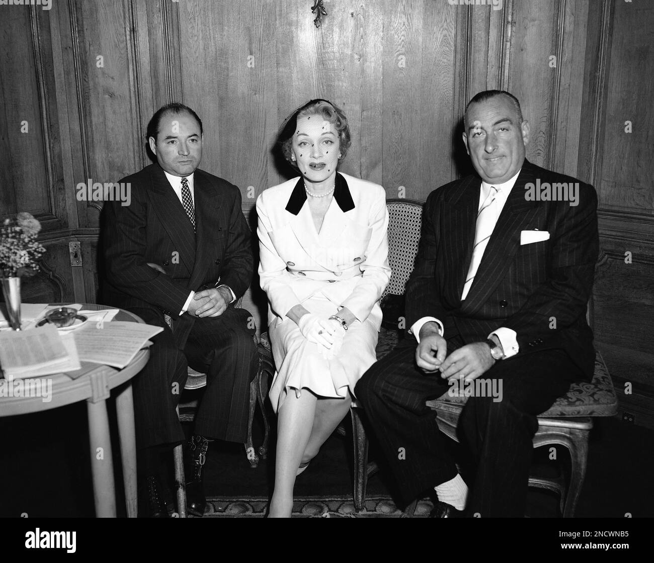 Hollywood’s Marlene Dietrich, arrived in Paris by air on August 5, 1954 ...