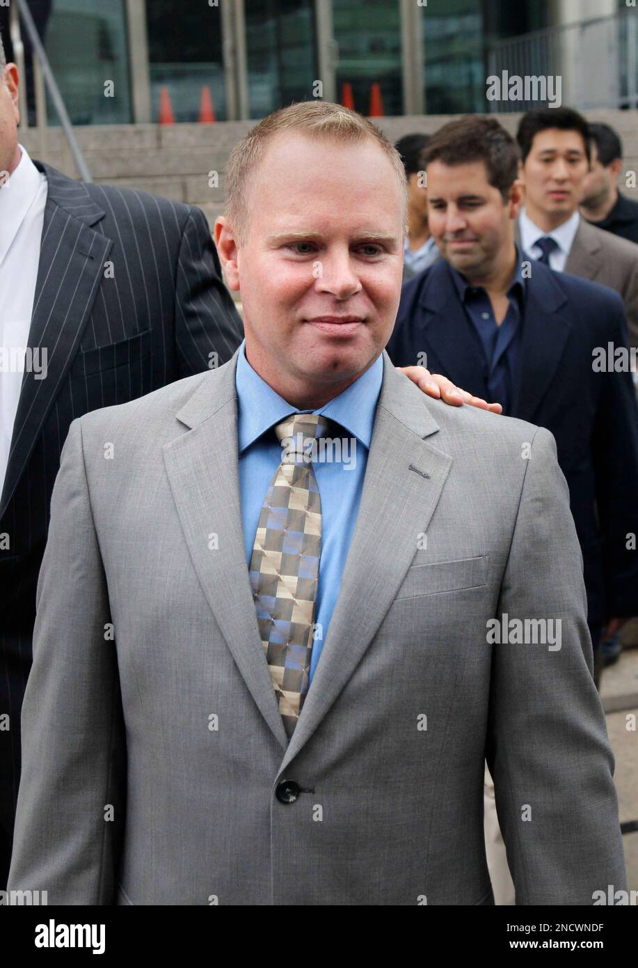 Steven Slater leaves a Queens courthouse in New York, Tuesday, Oct. 19 ...