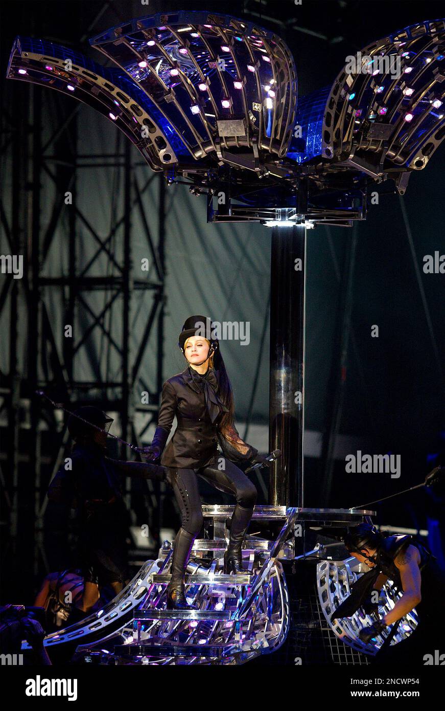 American singer Madonna performing at the AWD Arena in Hanover, Germany ...