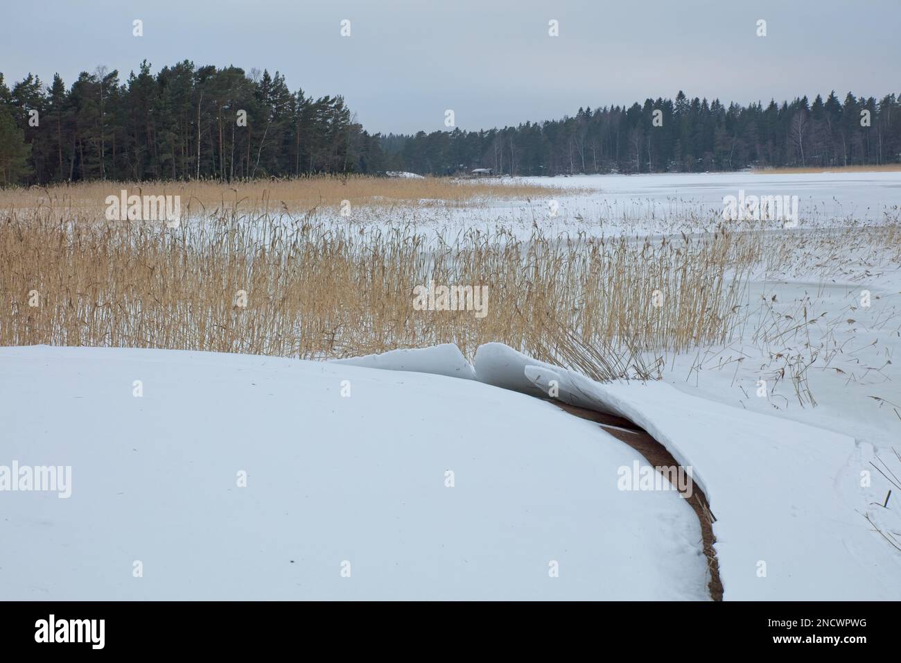 Winter landscape on the island of Linlo, Kirkkonummi, Finland Stock ...