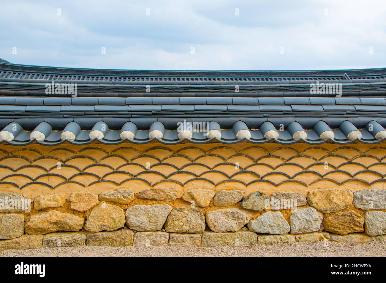 Solar panels on a gable roof. Beautiful, large modern house and solar ...