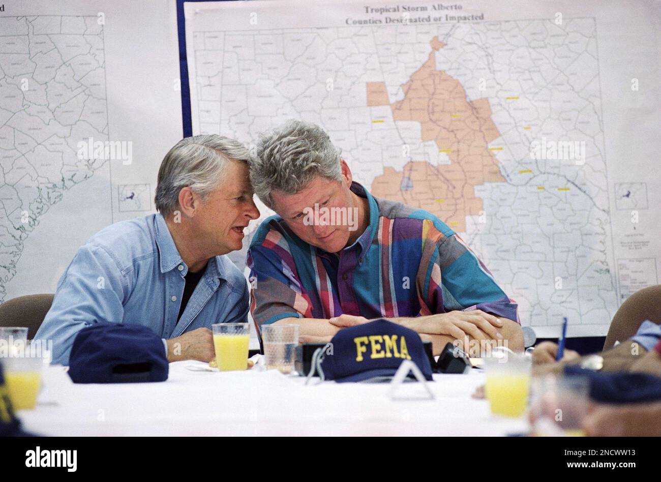 Georgia Gov. Zell Miller, left, talks with President Bill Clinton ...