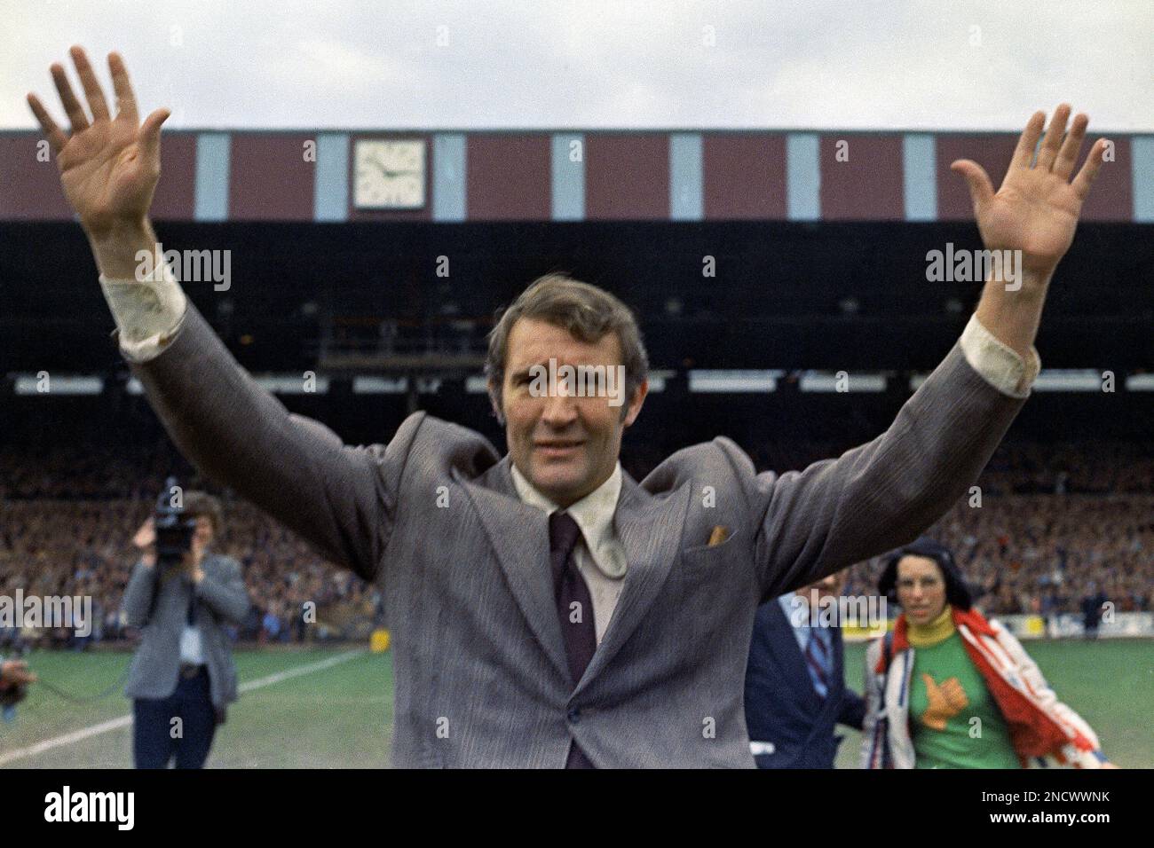 Crystal Palace Football Club's new manager Malcolm Allison holds his ...
