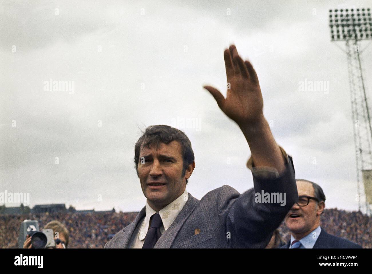 Crystal Palace Football Club's new manager Malcolm Allison waves in ...