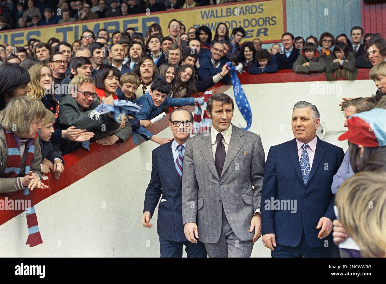 Crystal Palace Football Club's new manager Malcolm Allison, center ...
