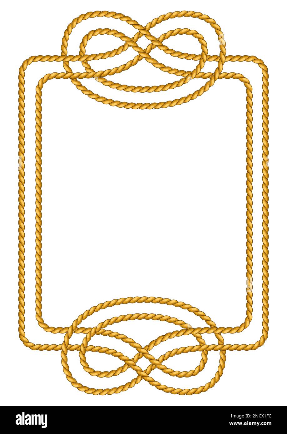 Frame from jute rope knots. Nautical, fishing and decorative nodes ...