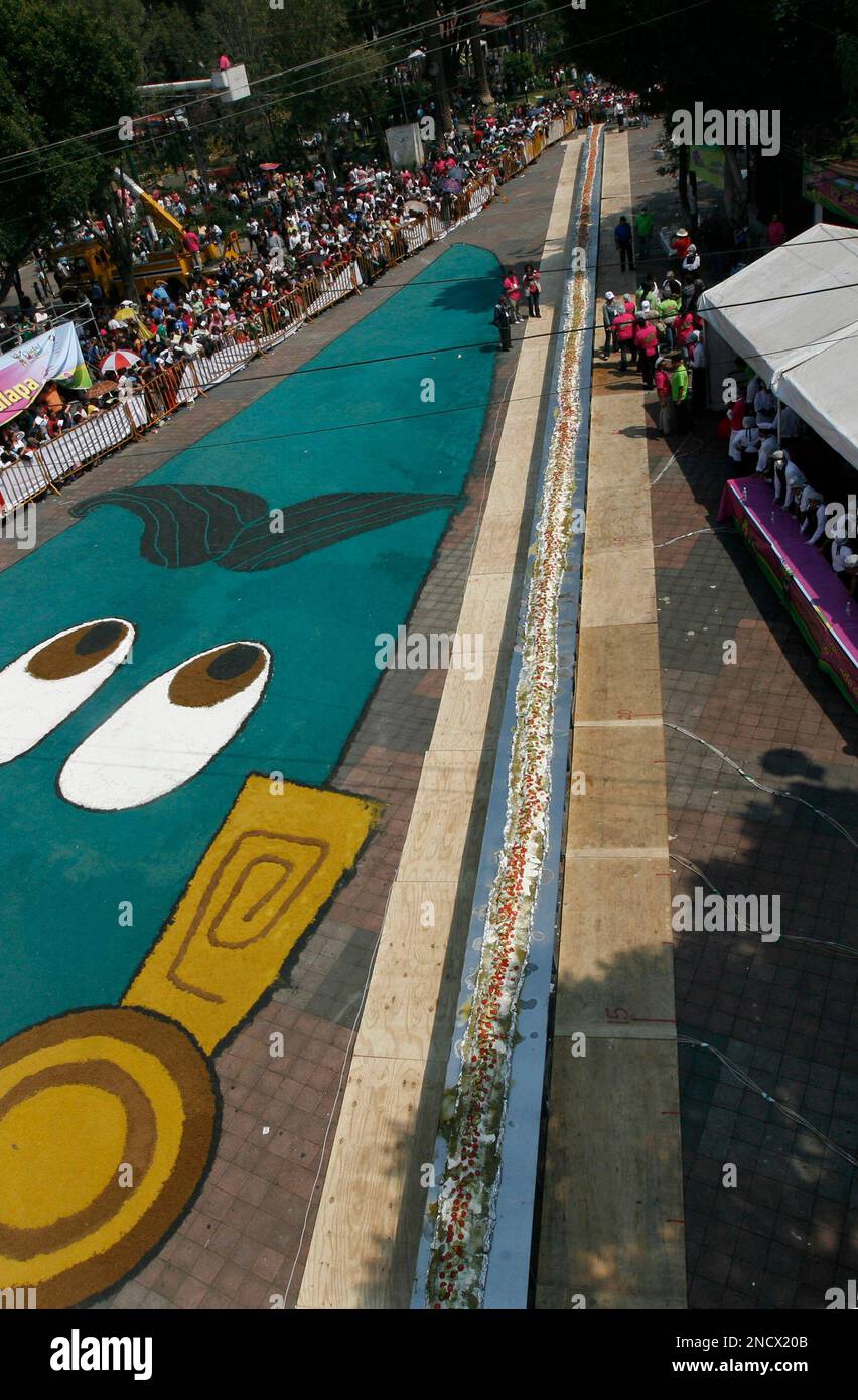 A view from atop a crane of the world's largest 'Enchilada', a ...