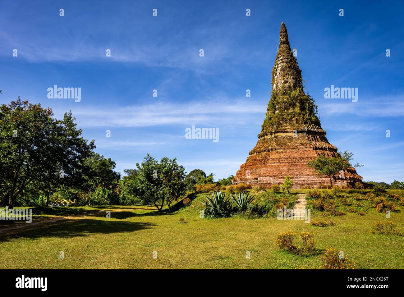 The famous landmark called That Foun in Xiangkhouang province, Laos ...