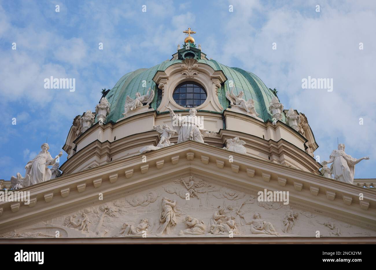 Catholic church located in the southern part of Karlsplatz, Vienna. One ...