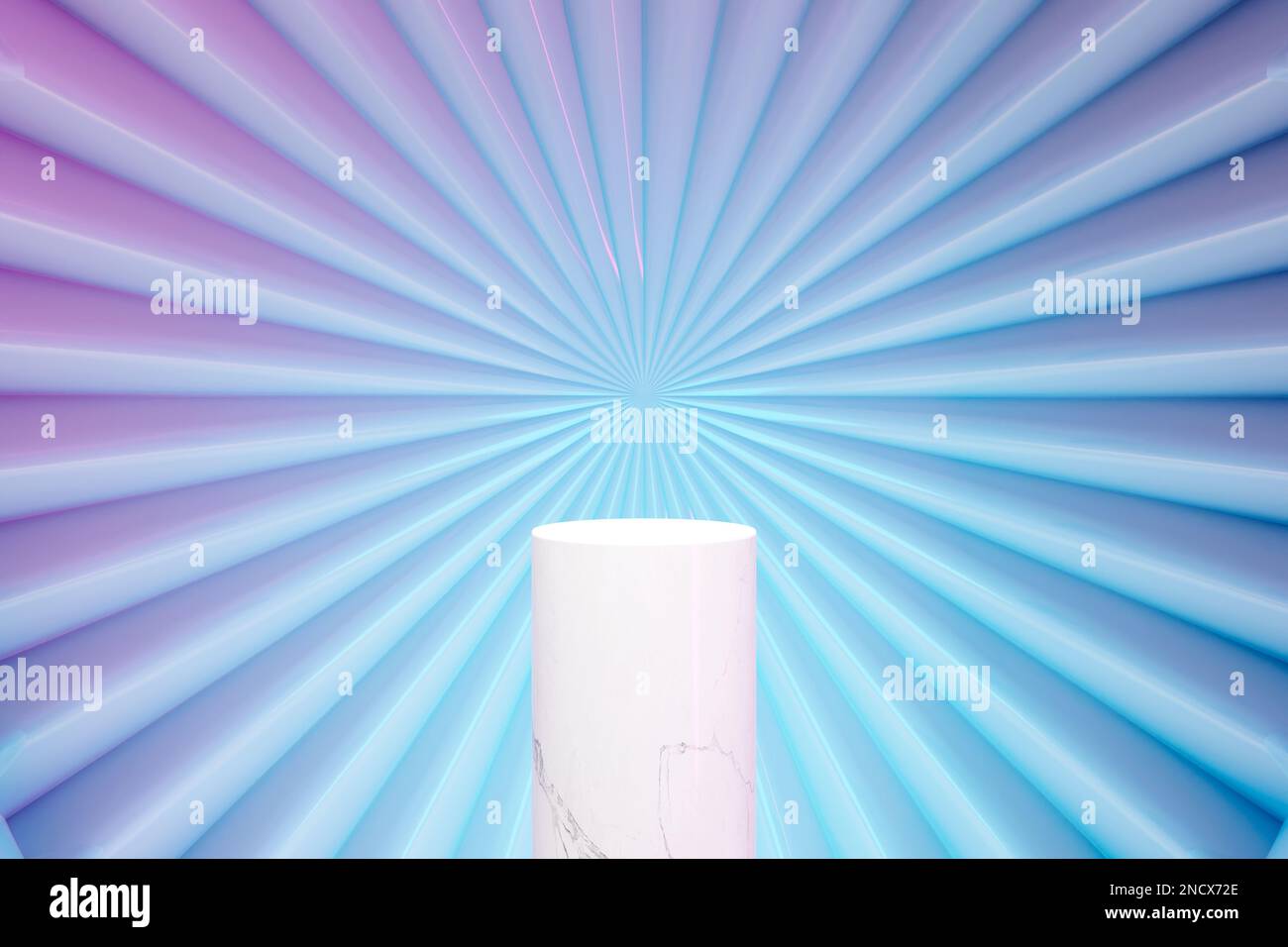 A 3D rendering of product stage in purple background Stock Photo - Alamy
