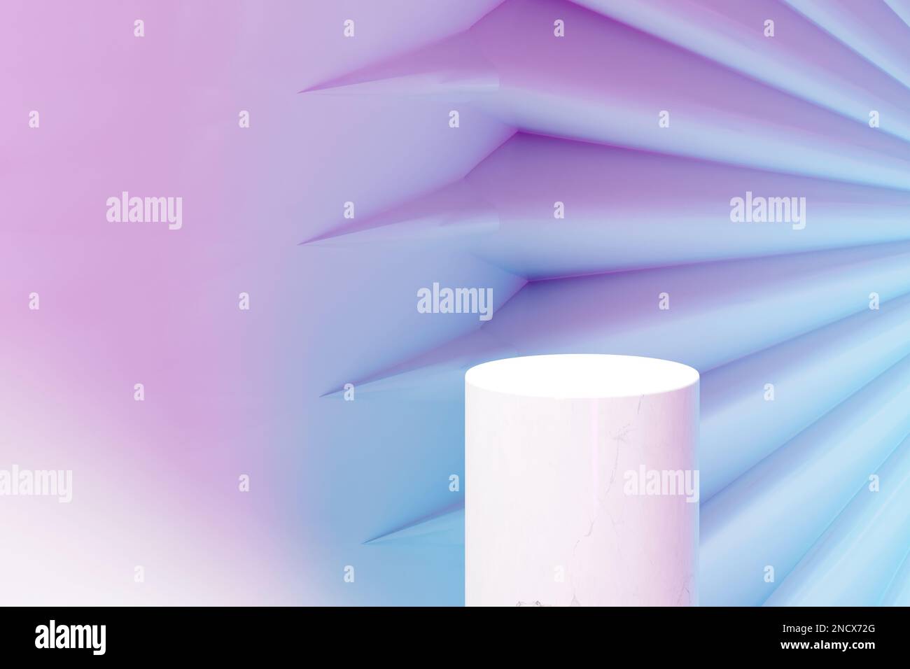 A 3D rendering of product stage in purple background Stock Photo - Alamy