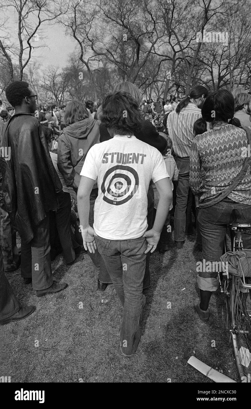 Young people listen as Jennifer Dohrn addresses a rally in Chicago's ...