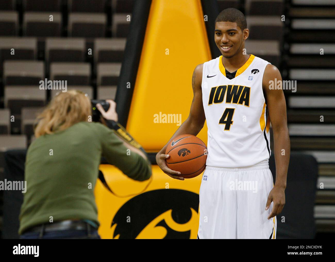 Iowa freshman guard Devyn Marble smiles as he has his picture taken ...