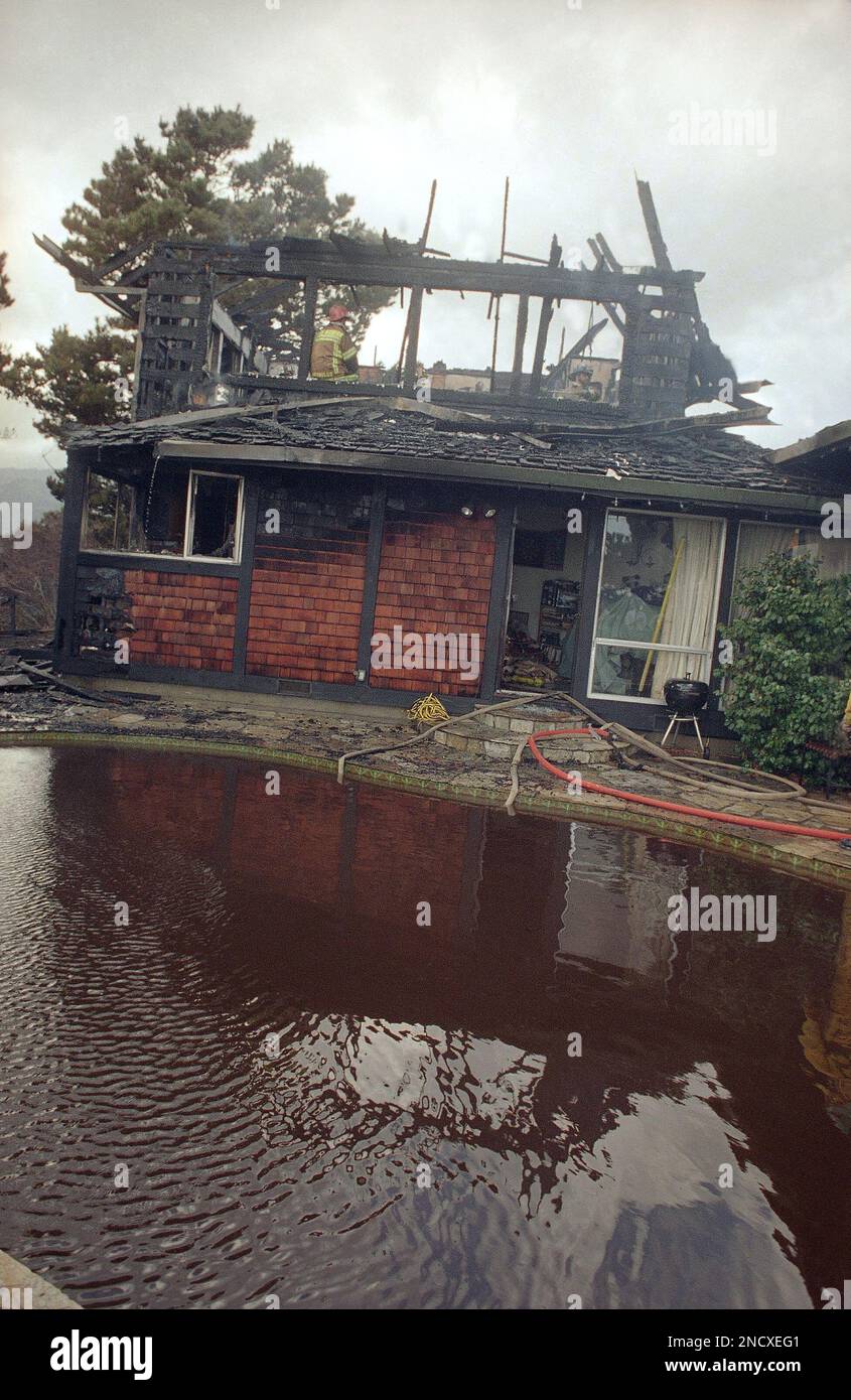 This is the charred remains of rock star Grace Slick's home that was ...