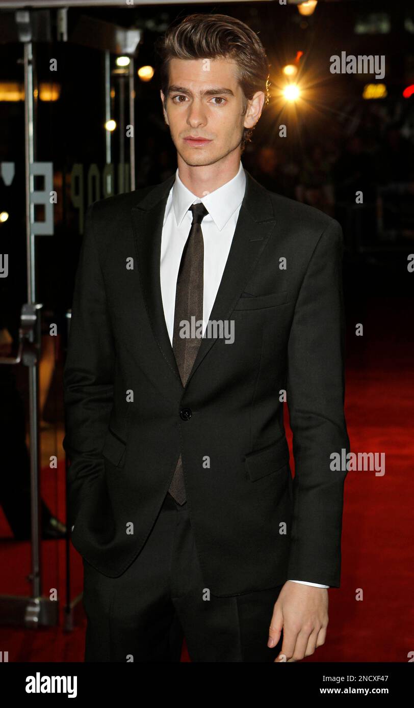 British actor Andrew Garfield arrives for the London Film Festival ...