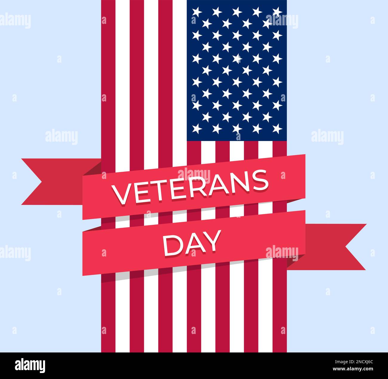 Veterans Day. USA flag wrapped in red ribbon Stock Vector Image & Art ...