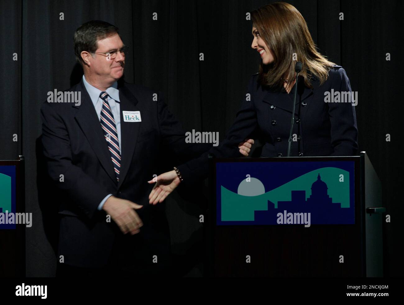 Democrat Denny Heck, left, and Republican Jaime Herrera, right, both ...