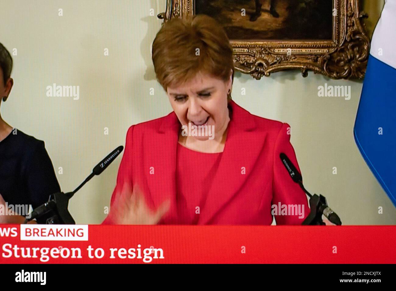 Edinburgh, Scotland, UK. 15th Feb, 2023. PICTURED: Nicola Sturgeon MSP ...