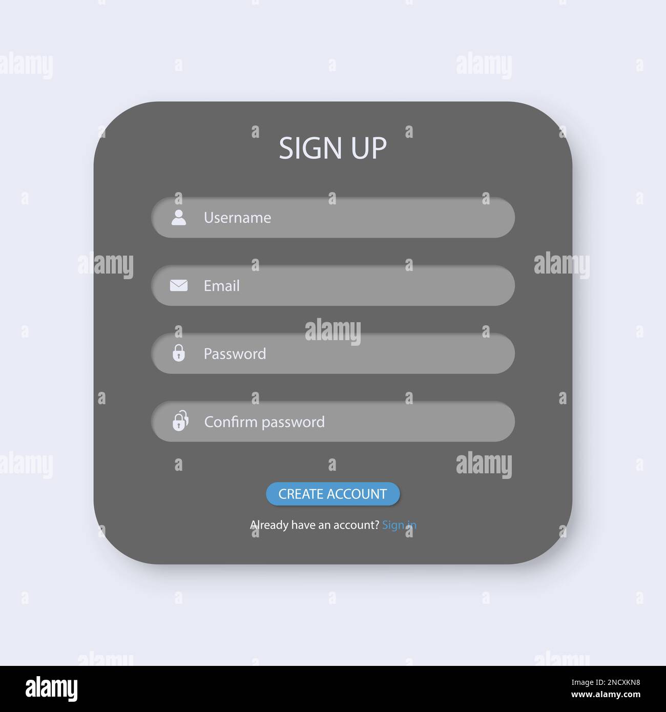Sign up window box interface template. Vector illustration Stock Vector ...