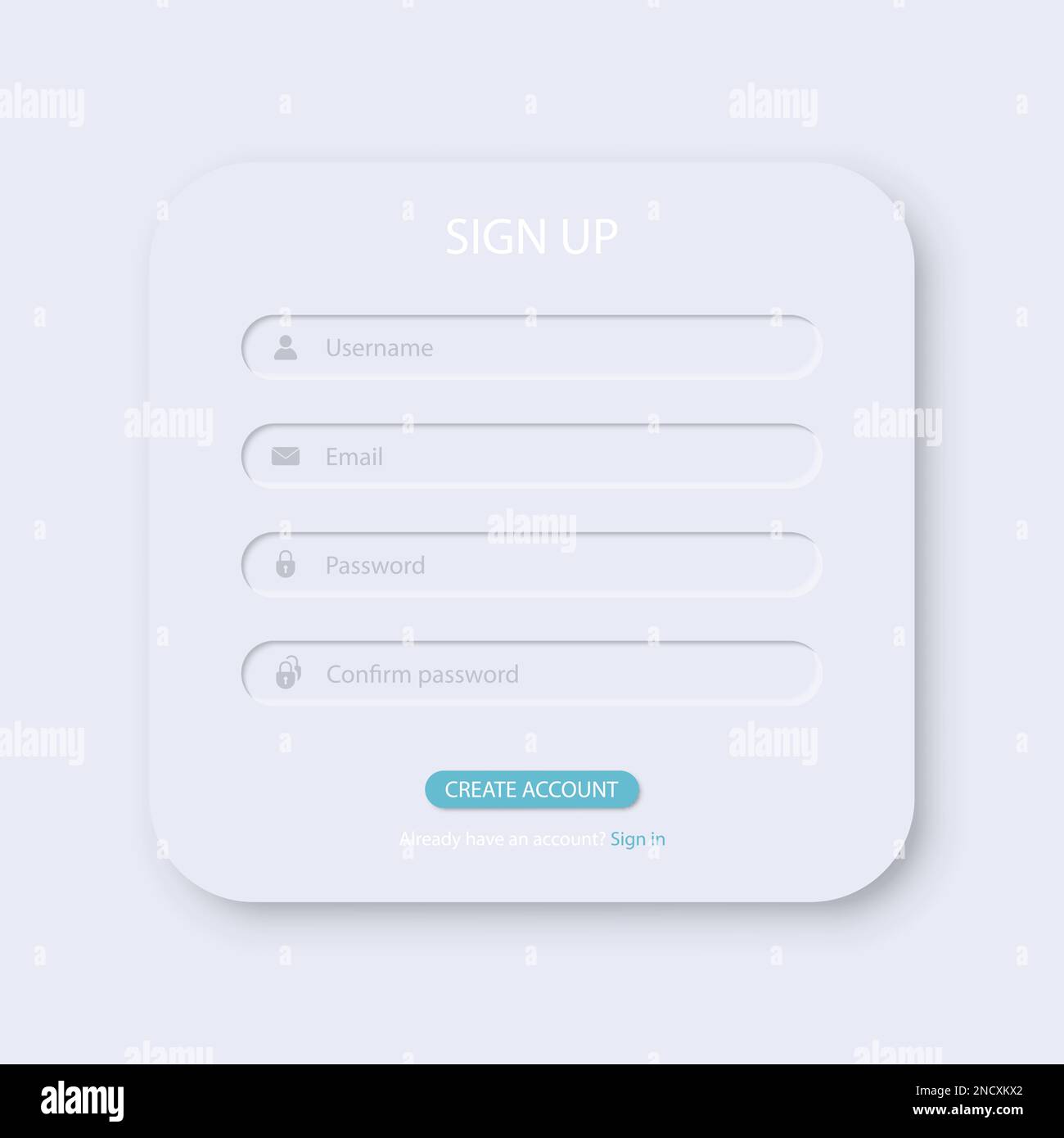 Sign up window box interface template. Vector illustration Stock Vector ...